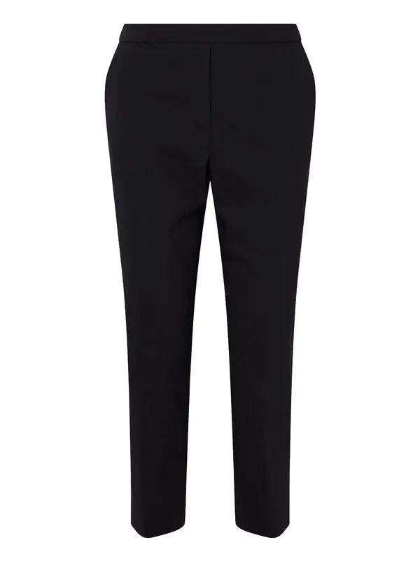 Theory Stretch Organic Linen-blend Straight-leg Pants - Black