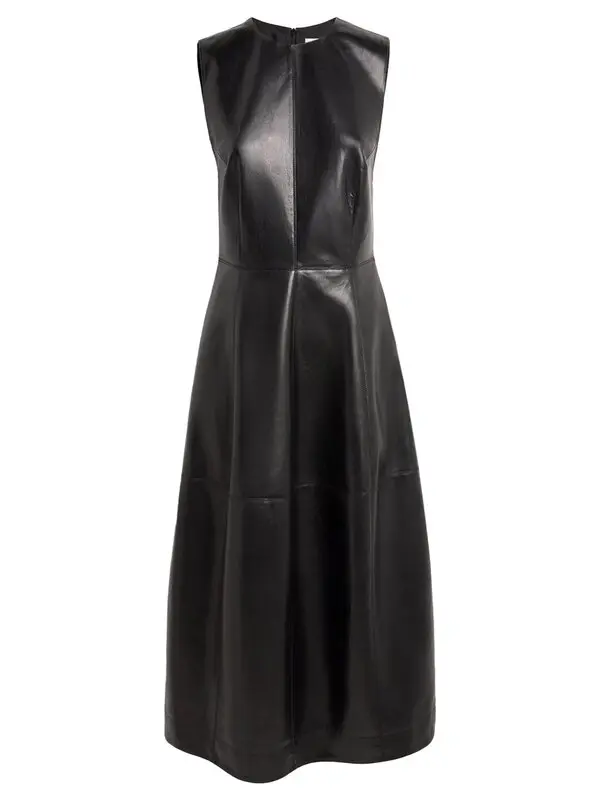 Nanushka Faux Leather Ilesha Midi Dress - Black