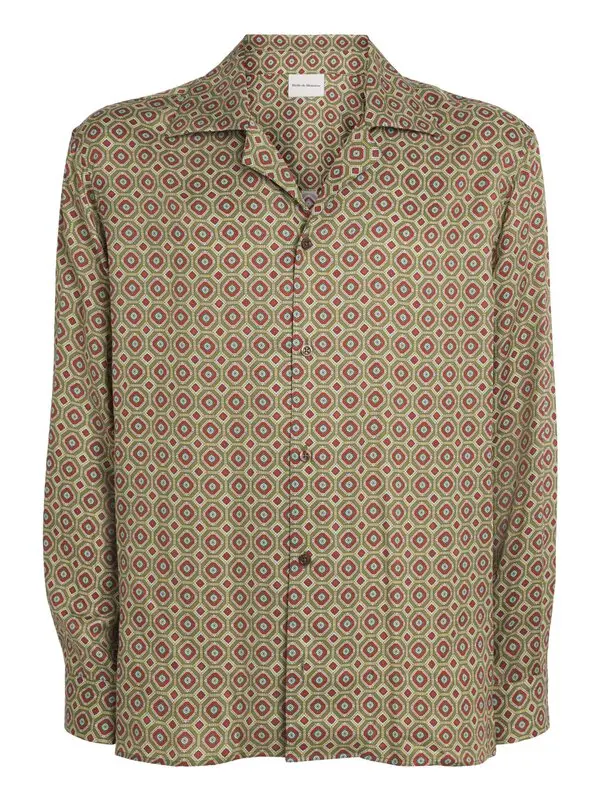 Drole De Monsieur Chemise Geometric Print Shirt - Green