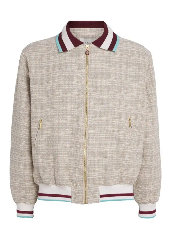 Drole De Monsieur Cotton-blend Tweed Track Jacket - Beige
