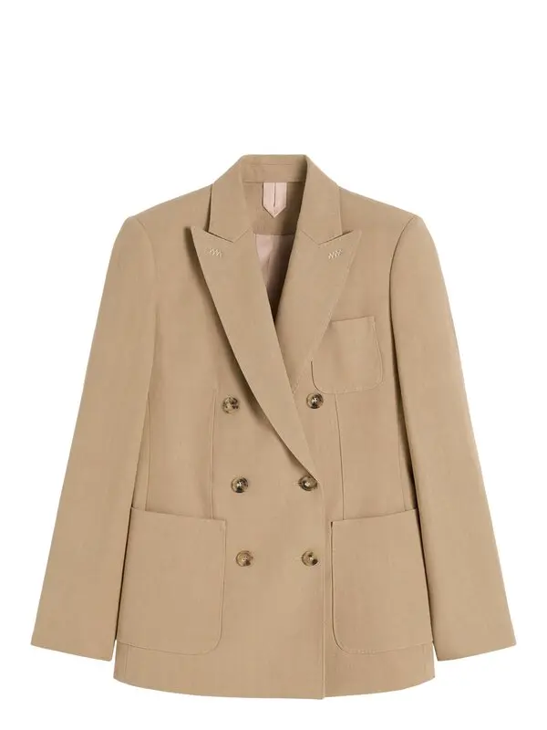 Max Mara Linen Double-breasted Blazer - Beige