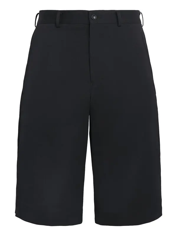 Comme Des Garçons Wool Chino Shorts With Zip Detail - Black