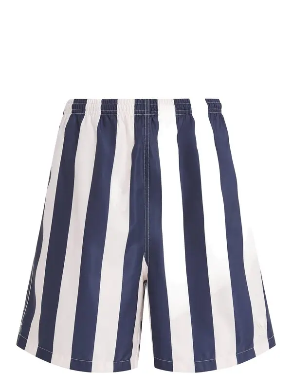Ami Striped Swim Shorts - White