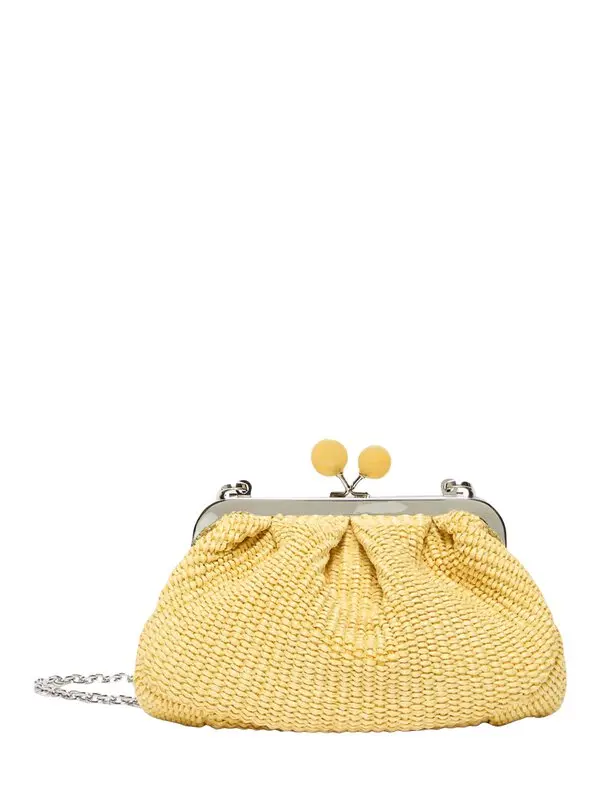 Max Mara Small Woven Pasticcino Clutch - Yellow