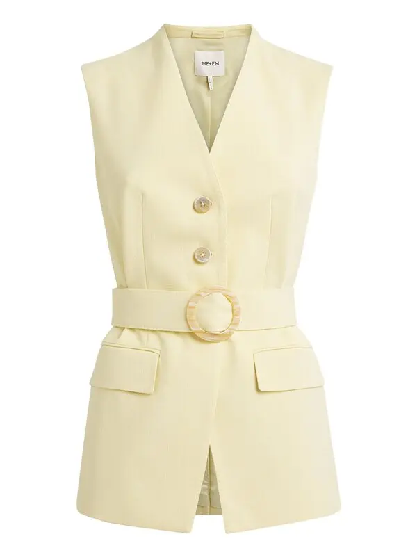 ME+EM Belted Waistcoat - Yellow