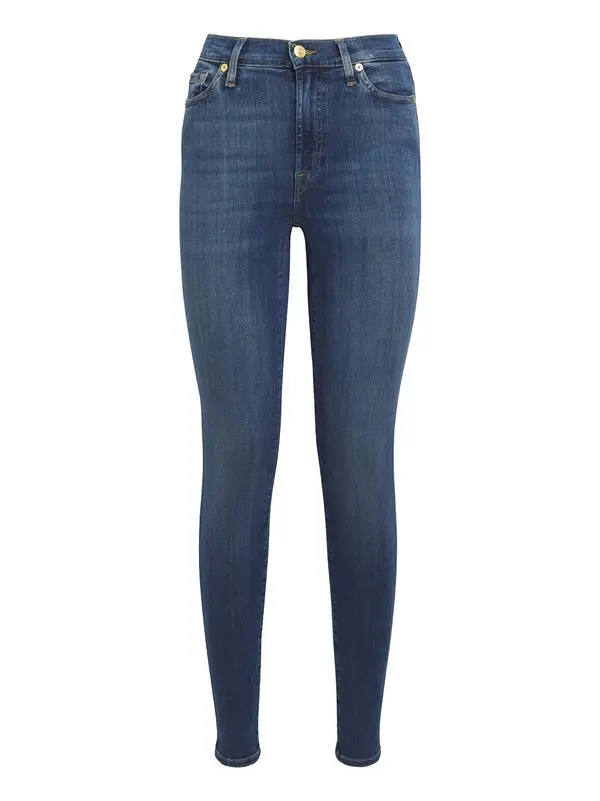 7 For All Mankind Calie Mid-rise Straight Jeans - Blue
