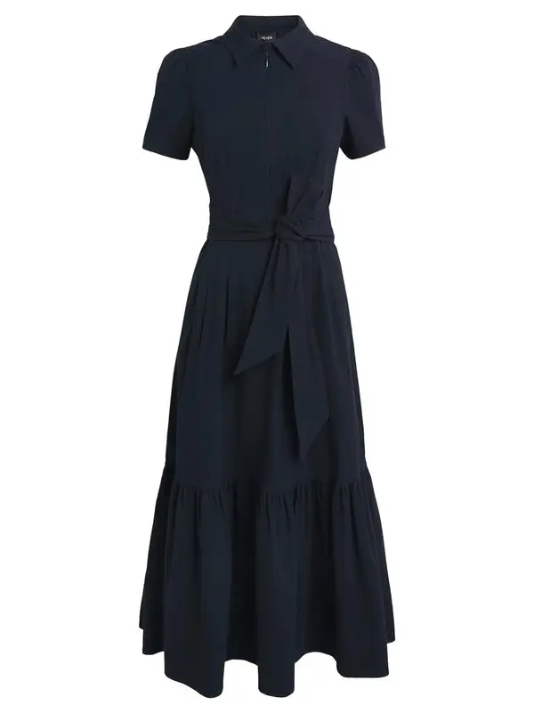 ME+EM Stretch-cotton Fitted Midi Dress - Navy
