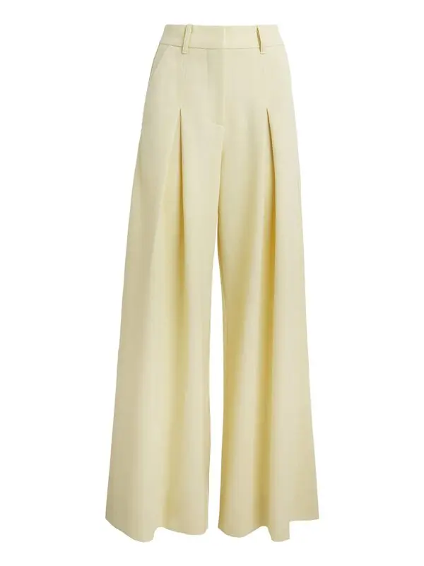 ME+EM Pleated Wide-leg Trousers - Yellow
