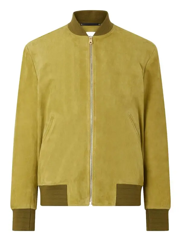 Paul Smith Suede Bomber Jacket - Yellow