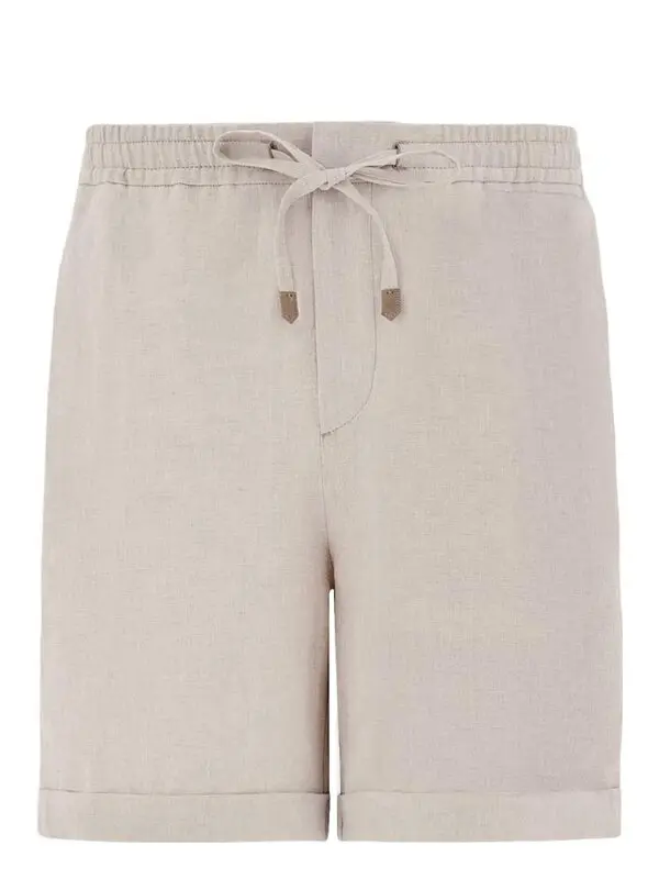 Canali Linen Bermuda Shorts - Beige