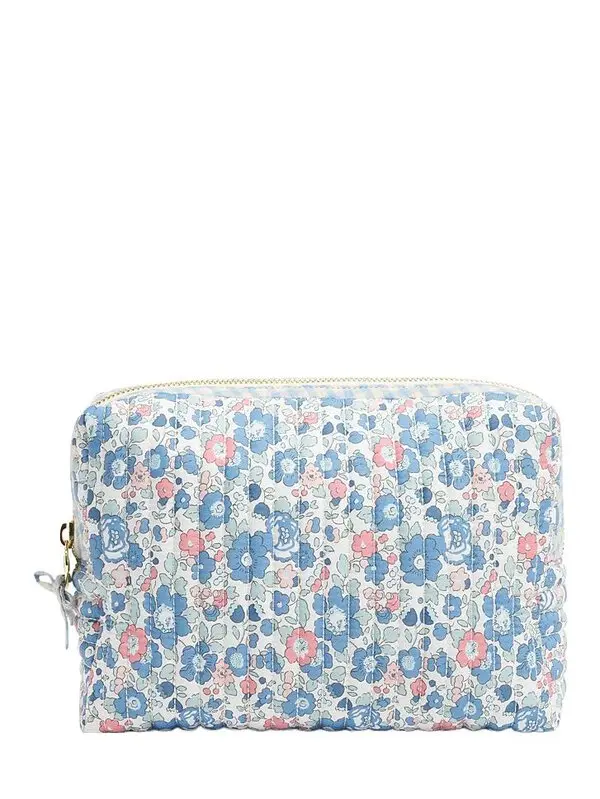 Stoney Clover Lane Printed Cotton Pouch - Blue/pink