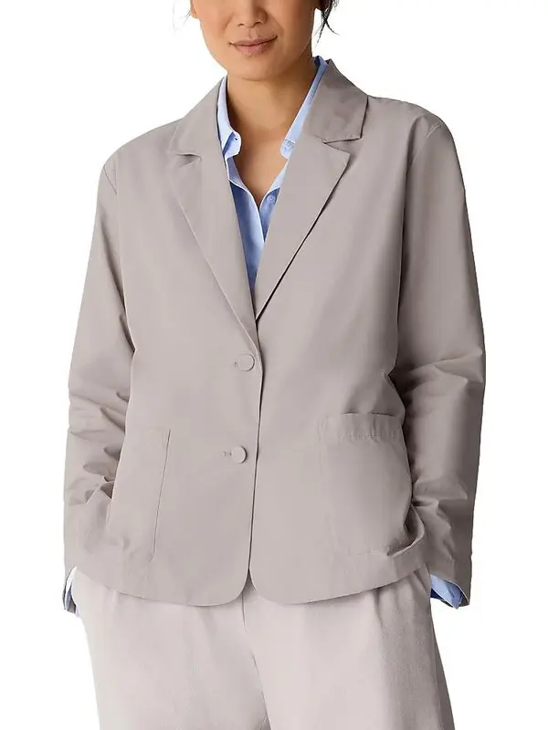 Eileen Fisher Light Cotton Nylon Easy Blazer - Dove