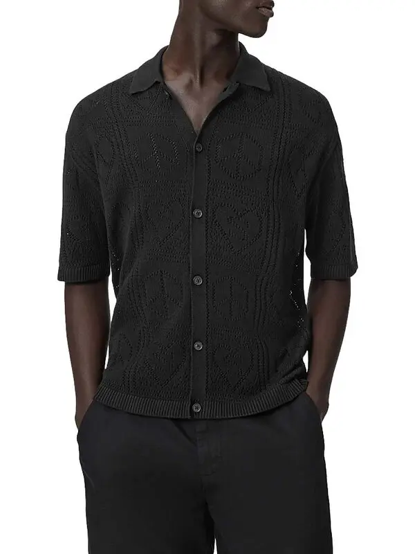 ALLSAINTS Heart Peace Cardigan Shirt - Black