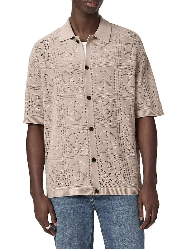 ALLSAINTS Heart Peace Cardigan Shirt - Sand Taupe
