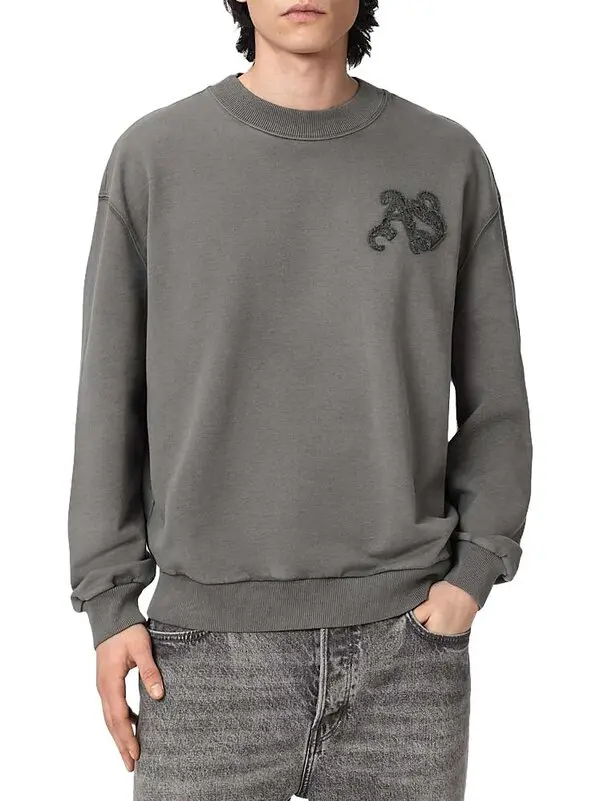 ALLSAINTS Insignia Crewneck Sweatshirt - Washed Black