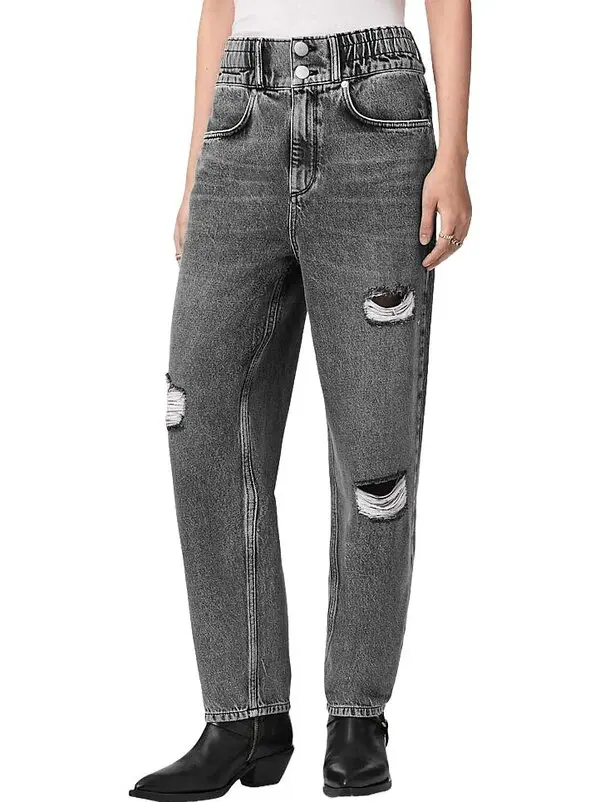 ALLSAINTS Daisy High-rise Tapered Jeans - Washed Grey