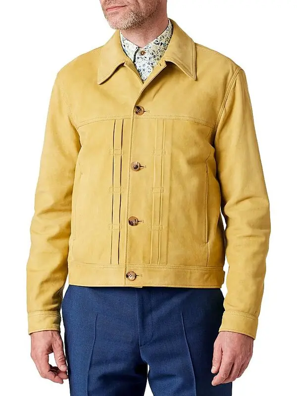 Paul Smith Leather Button Jacket - Lime Green
