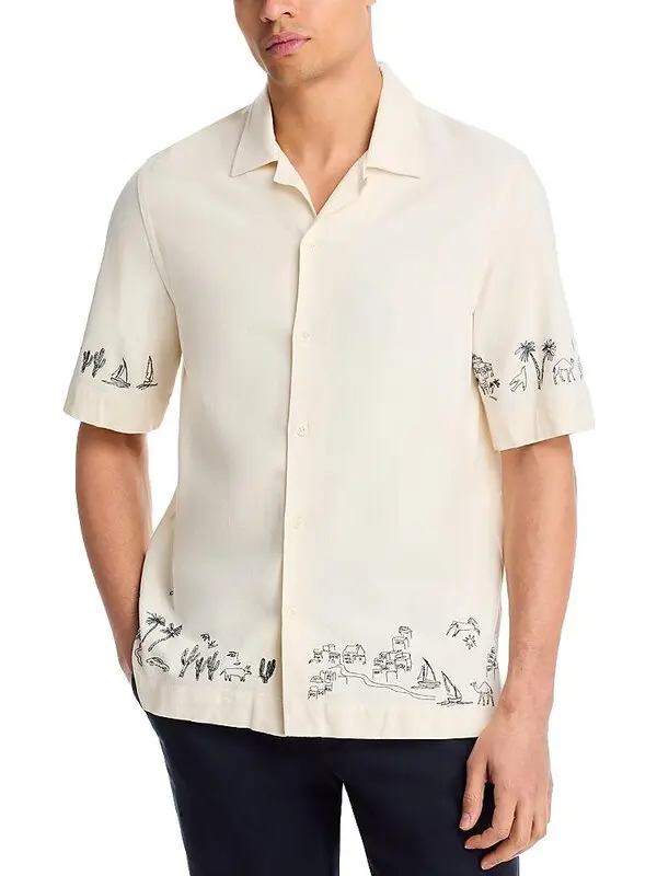 Paul Smith Embroidered Short Sleeve Shirt - Ivory