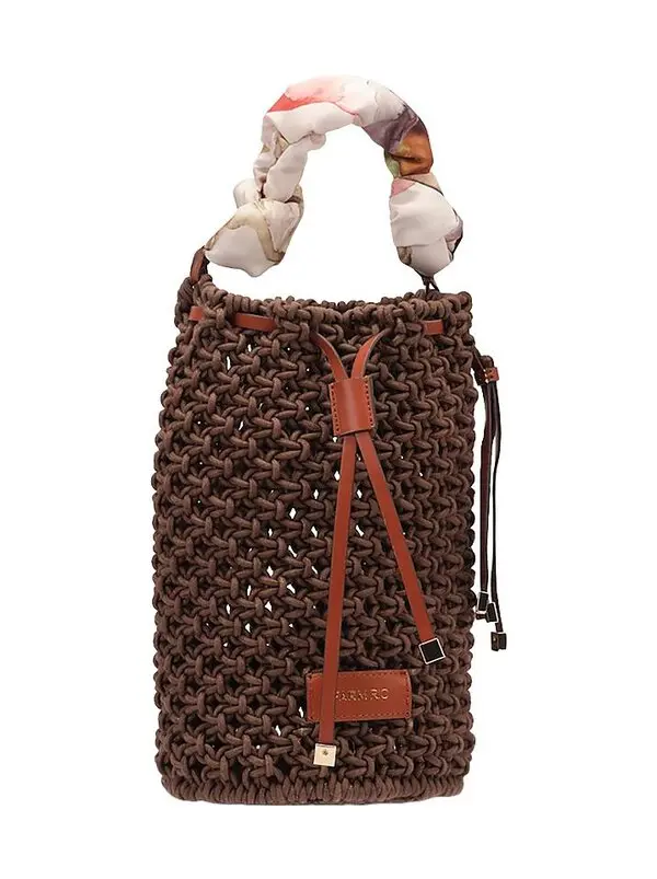Farm Rio Medium Macrame Shoulder Bag - Walnut