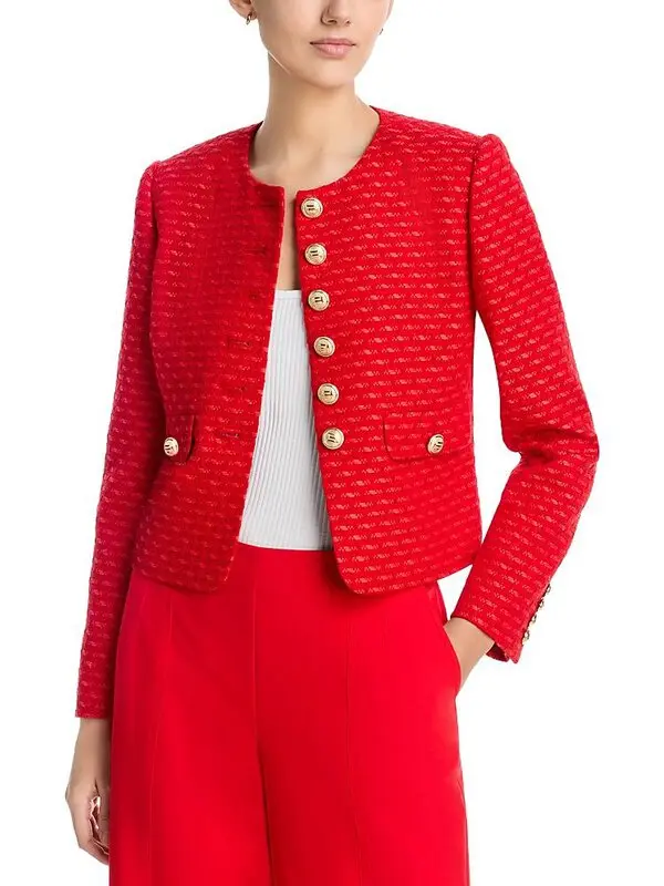 Elie Tahari Marlena Jacket - Poppy Glow Tweed