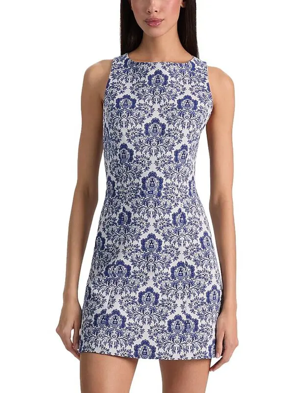 Alice + Olivia Eva Mini Dress - Off White/twilight Blue