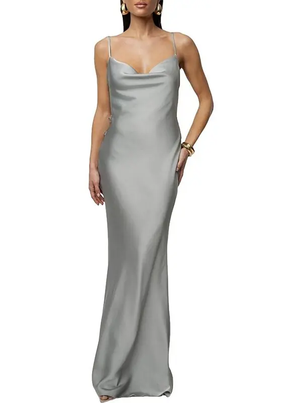 JLUXLABEL Down The Aisle Satin Gown - Green