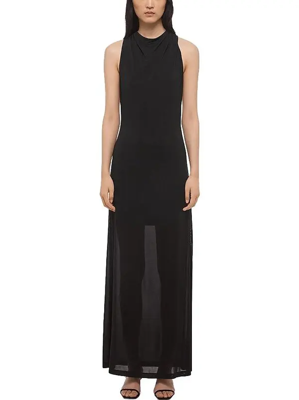 Helmut Lang Low Back Cowl Neck Dress - Black