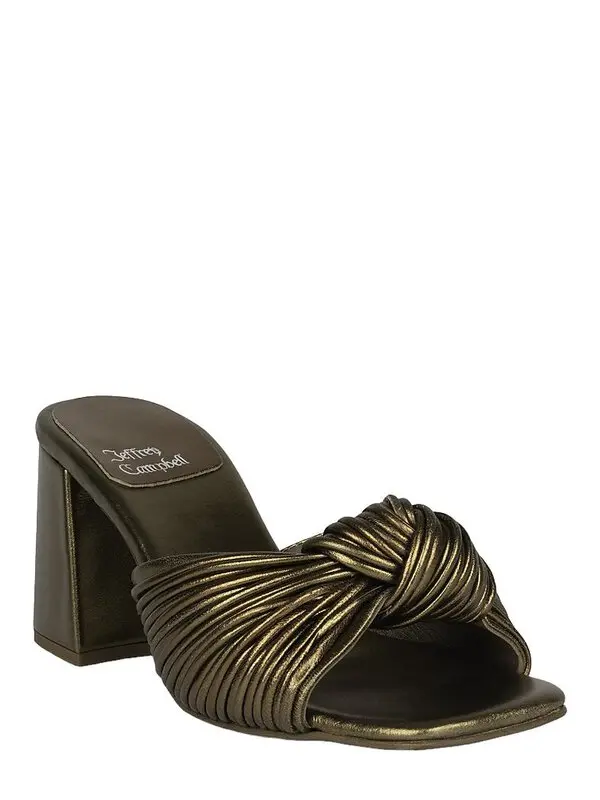 Jeffrey Campbell Knotted Slides - Bronze Combo