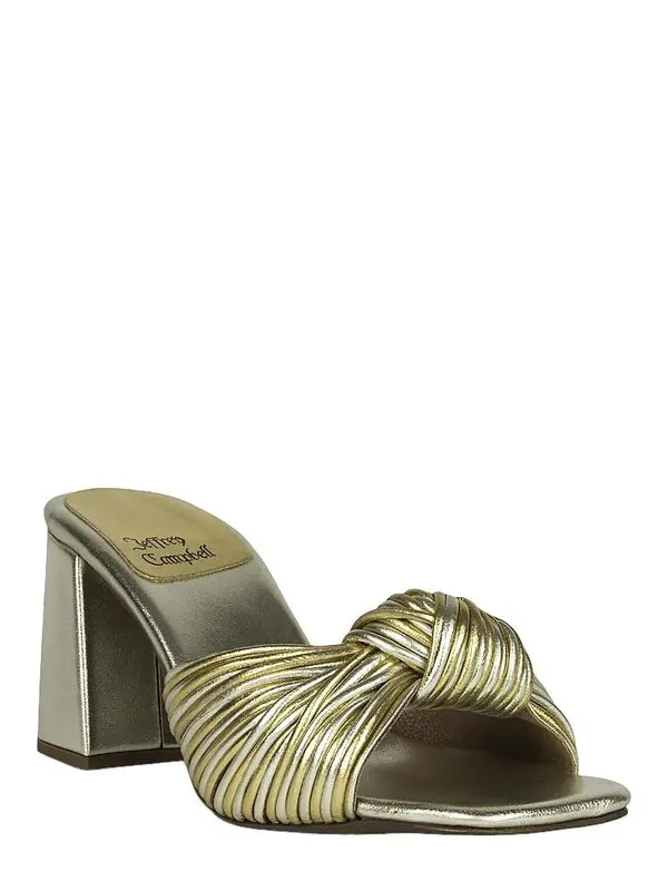 Jeffrey Campbell Knotted Slides - Gold Combo