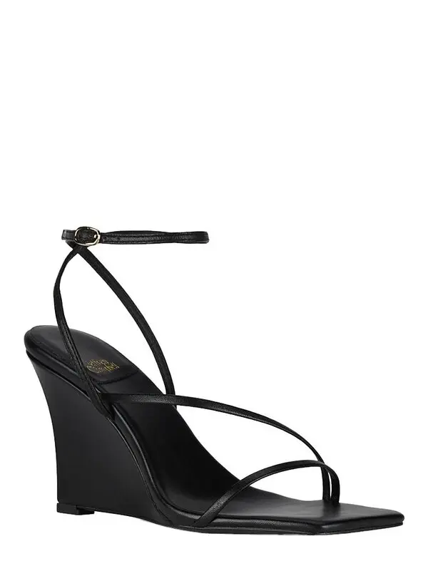 Jeffrey Campbell Strappy Wedge Sandals - Black