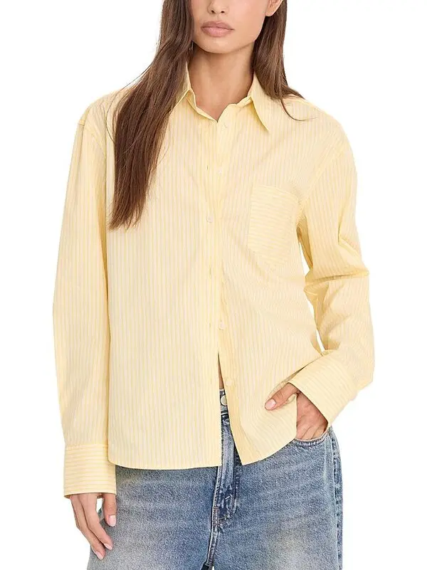 Good American Poplin Classic Boxy Shirt - Butterbeam Stripe