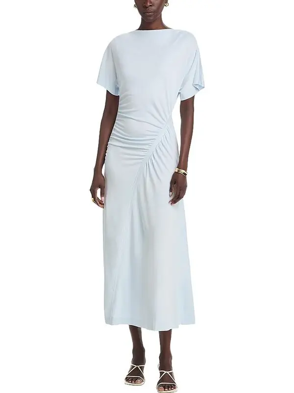 BOSS Ecaren Ruched Midi Dress - Pale Lagoon