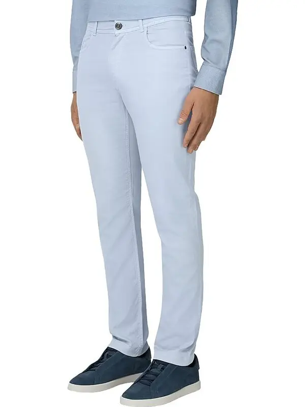 Boggi Milano Regular Fit Stretch Cotton Jeans - Light Blue