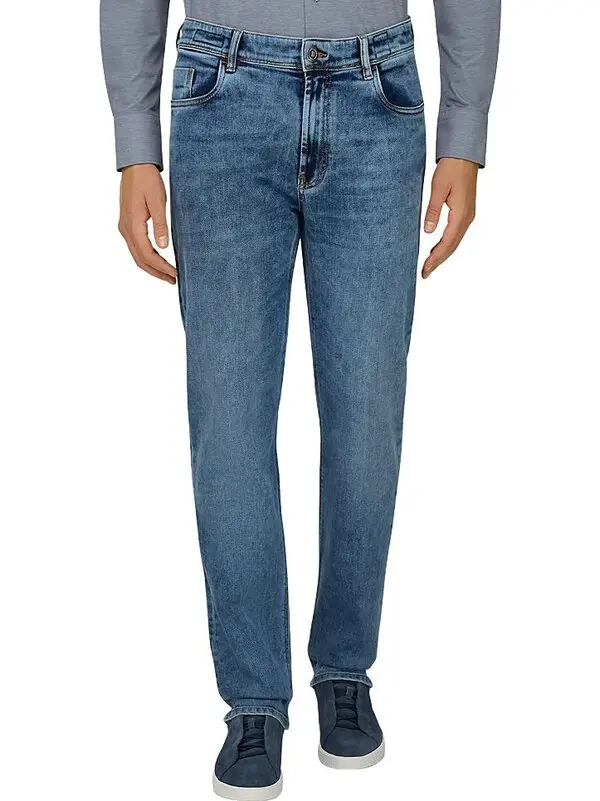 Boggi Milano Regular Fit Jeans - Medium Blue