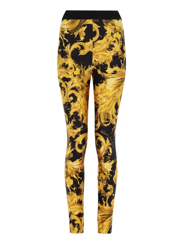 Versace Leggings Con Stampa - Black