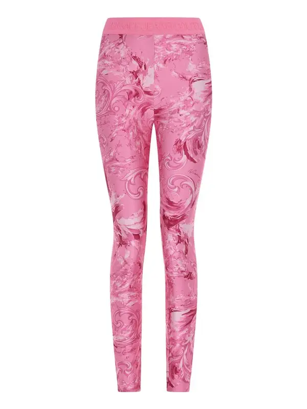 Versace Leggings Con Stampa - Pink