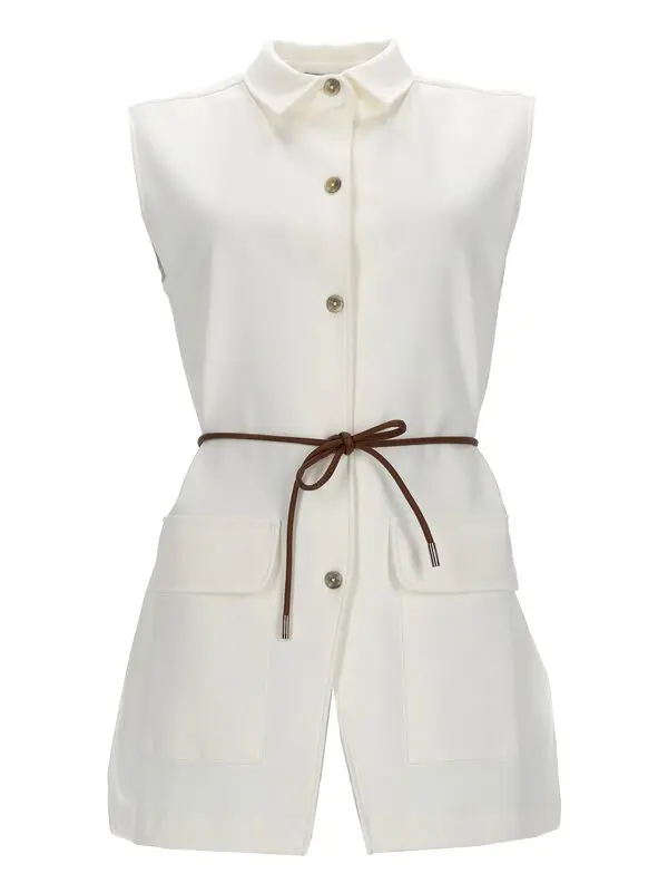 Herno Belted Gilet - White
