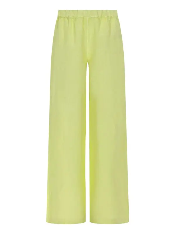 120% Lino Pantalone In Lino - Yellow