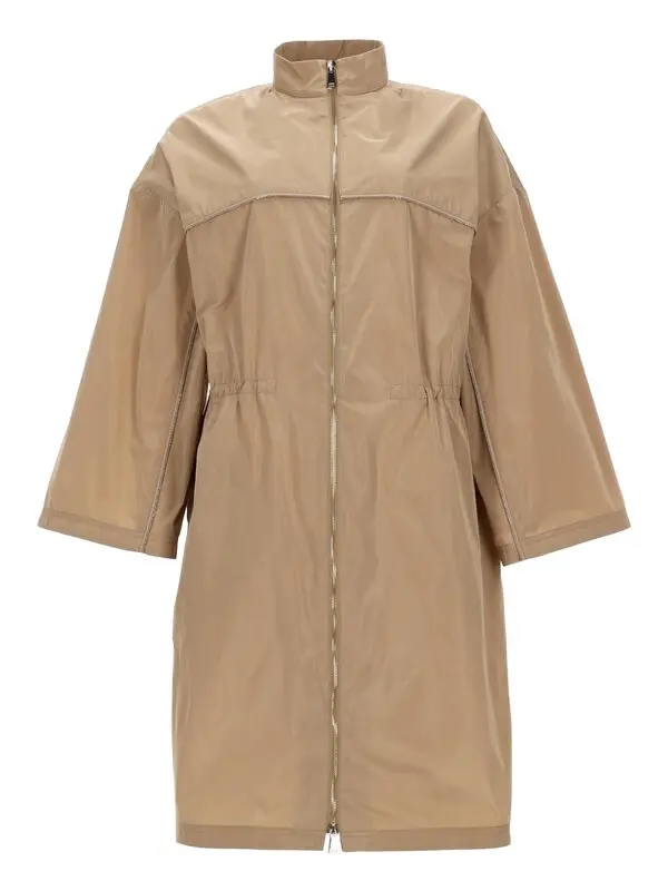 Fabiana Filippi Zip-up Trench Coat - Beige