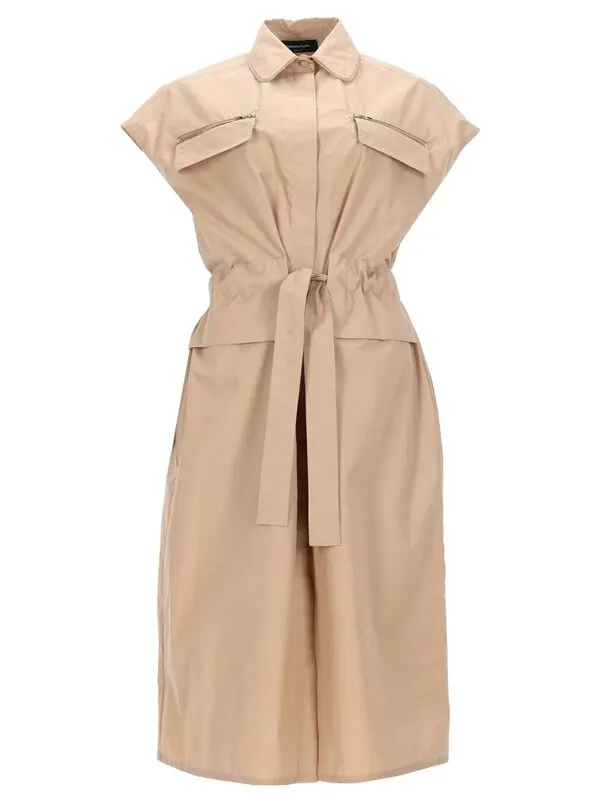 Fabiana Filippi Sleeveless Dress With Belt - Beige