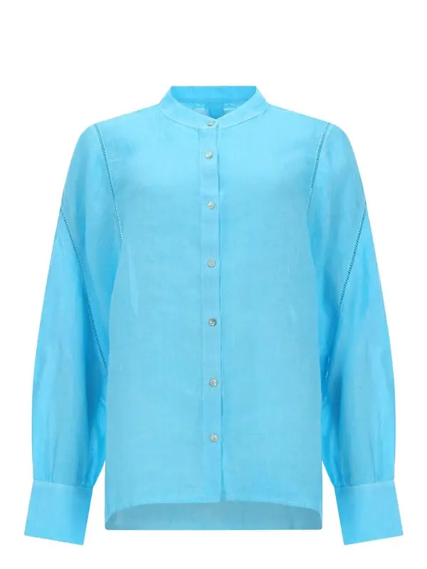 120% Lino Linen Shirt - Azure