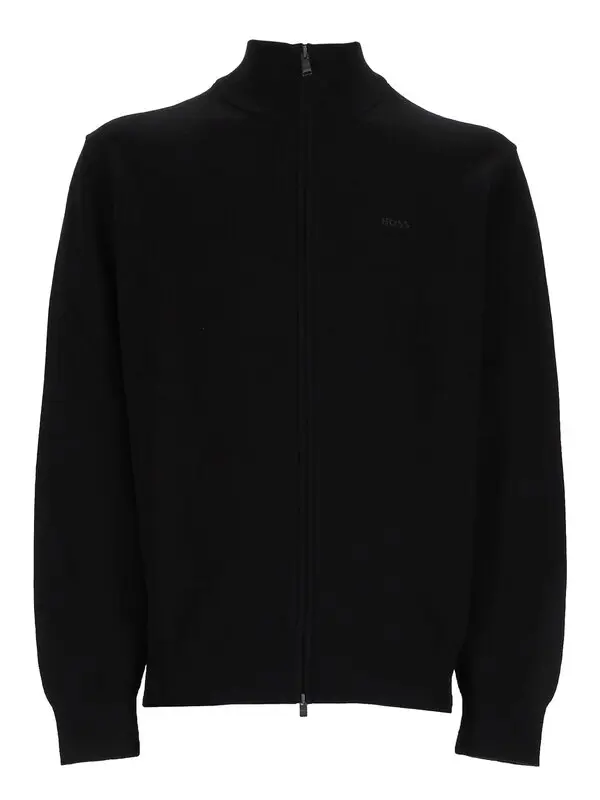 BOSS Logo Cardigan - Black