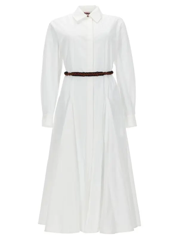 Max Mara Abito Chemisier In Popeline - White