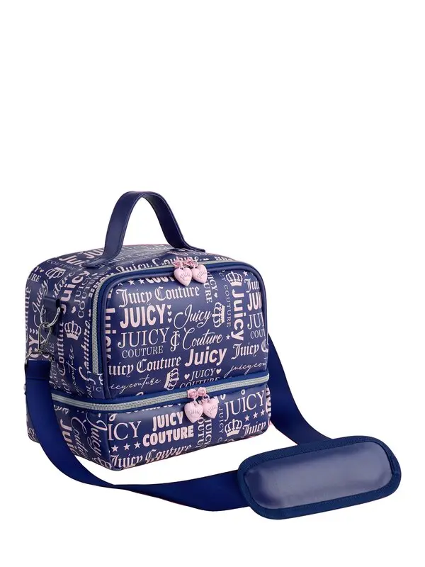 Juicy Couture Double Zip Chill Cooler Bag - Navy Repeat Logo