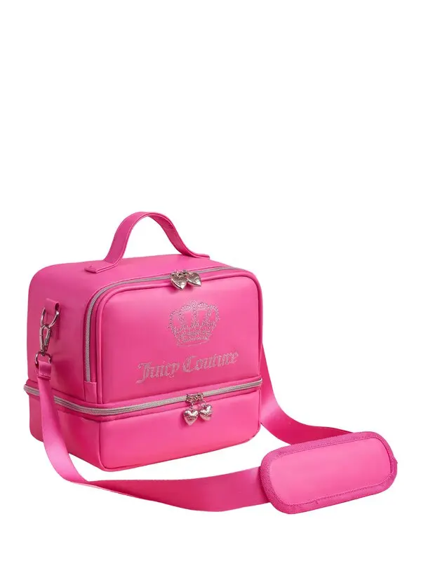 Juicy Couture Double Zip Insulated Lunch Tote Bag - Pink Crown Logo