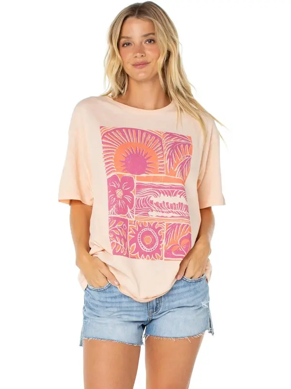 Roxy Printed T-shirt - Tropical Peach Beach Things