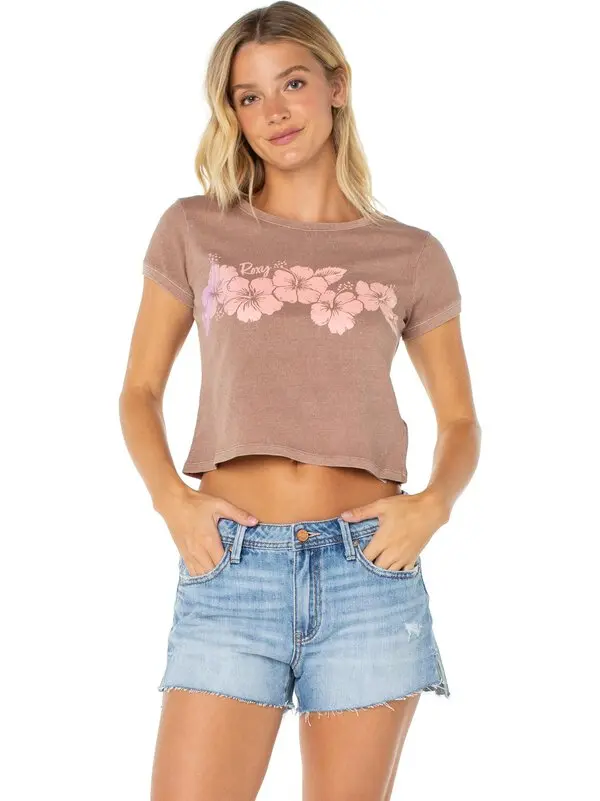 Roxy Hibiscus Row Tee - Brownie Hibiscus Row