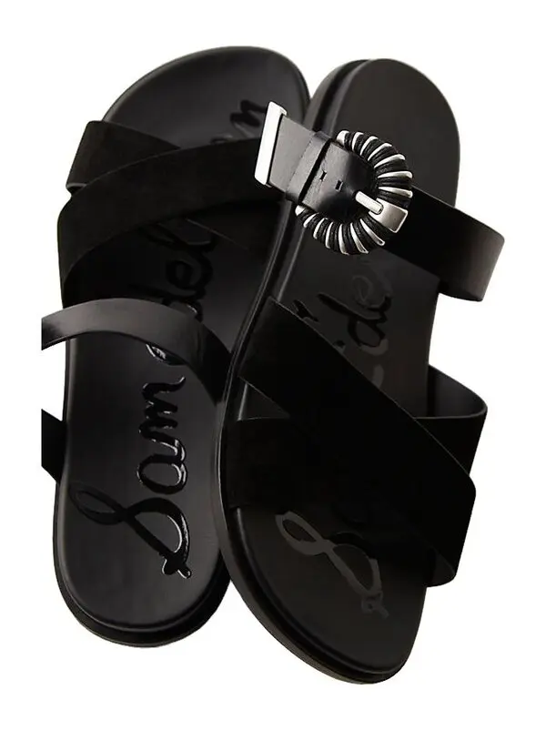 Sam Edelman Lucy Buckle Slip-on Sandals - Black