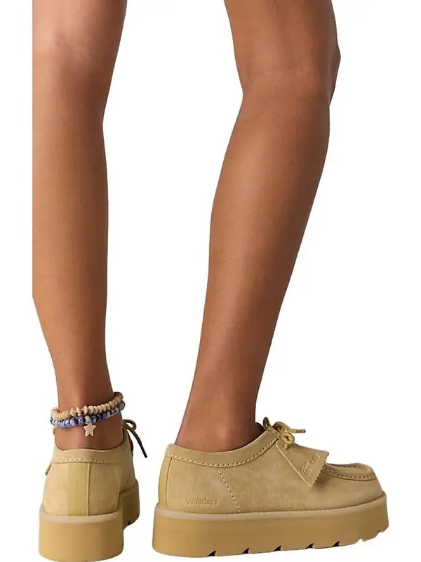 Clarks Suede Platform Moccasins - Maple Suede