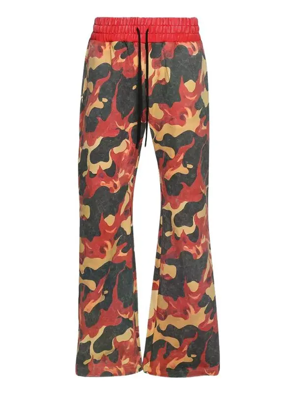 WHO DECIDES WAR BY EV BRAVADO Flame Camouflage Trousers - Red